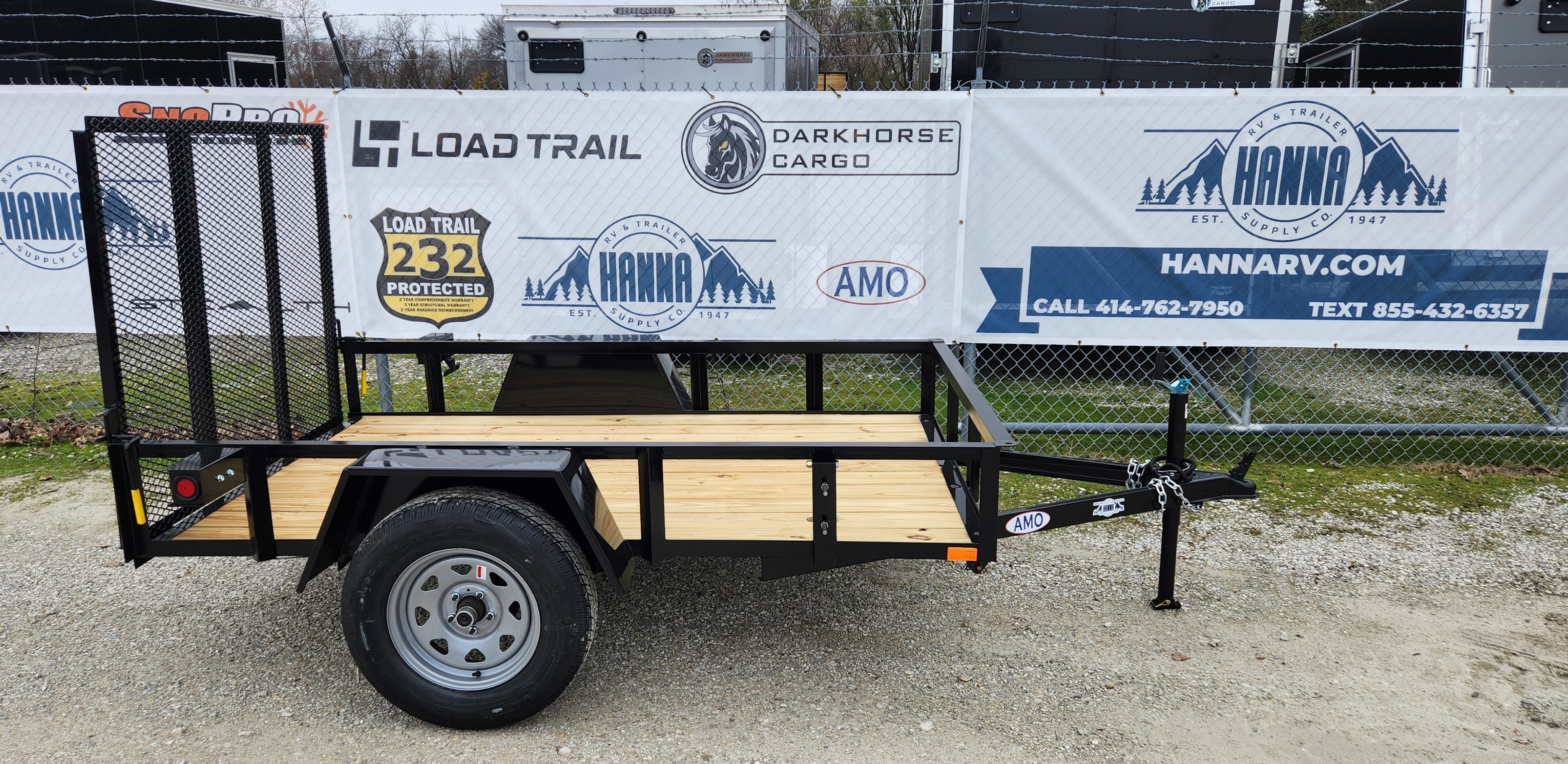 AMO 5 X 8 Steel Utility Trailer with Ramp Gate and 12" High Side Rails ...