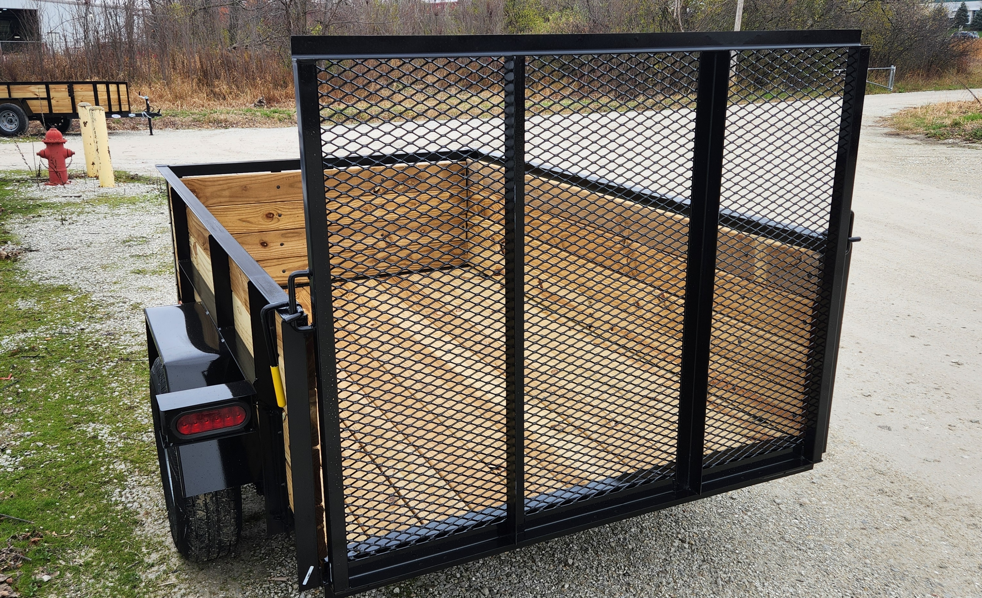 AMO 5 X 8 Steel Utility Trailer with Ramp Gate and 24" High Solid Wood ...