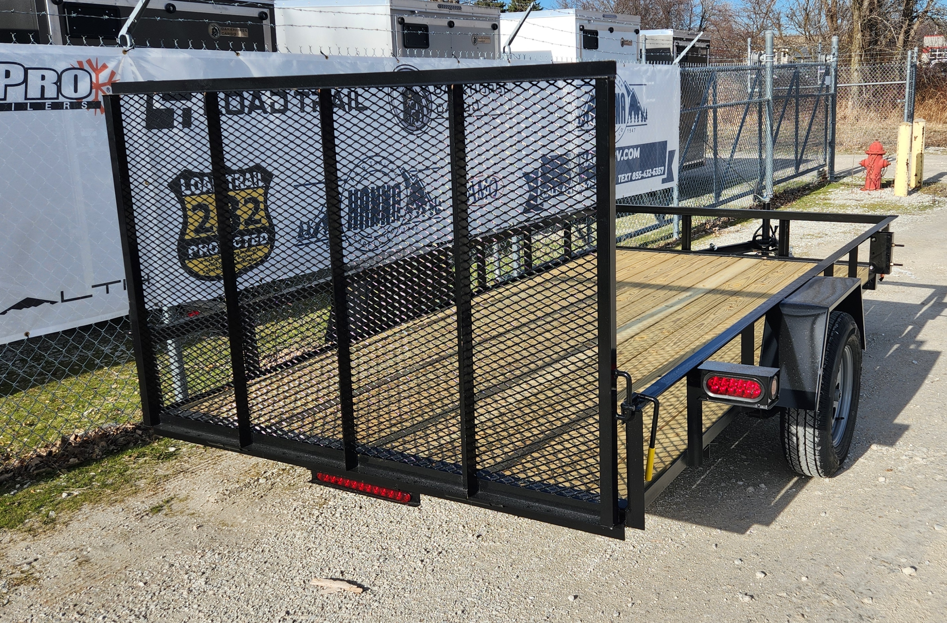 AMO 76" X 12' Steel Utility Trailer with Ramp Gate and 12" High Side ...