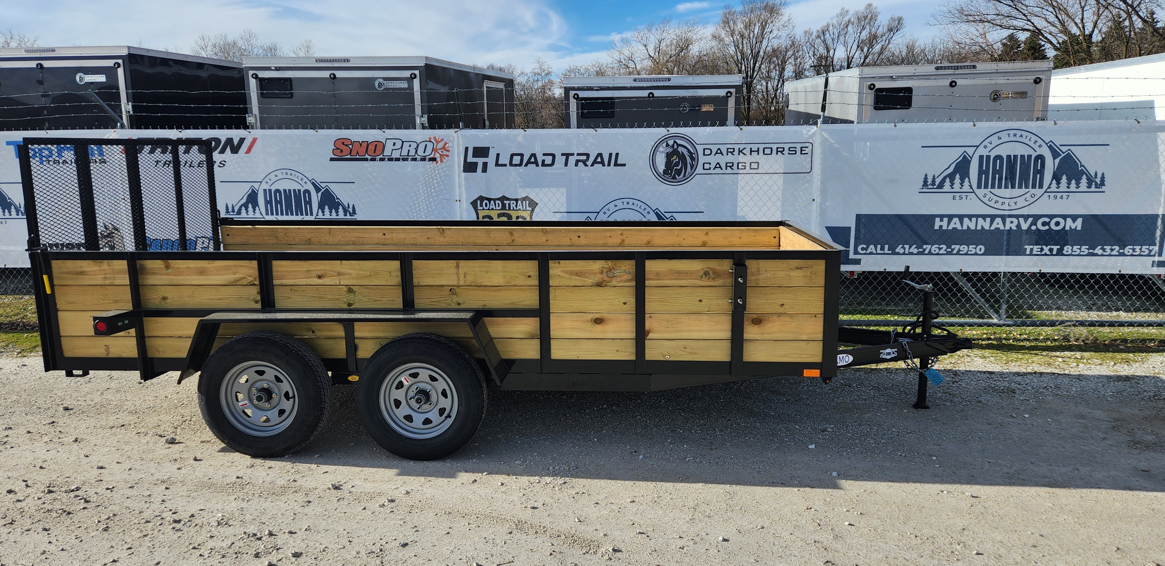 AMO 76" X 14' Tandem Axle Steel Utility Trailer with Ramp Gate and 24 ...