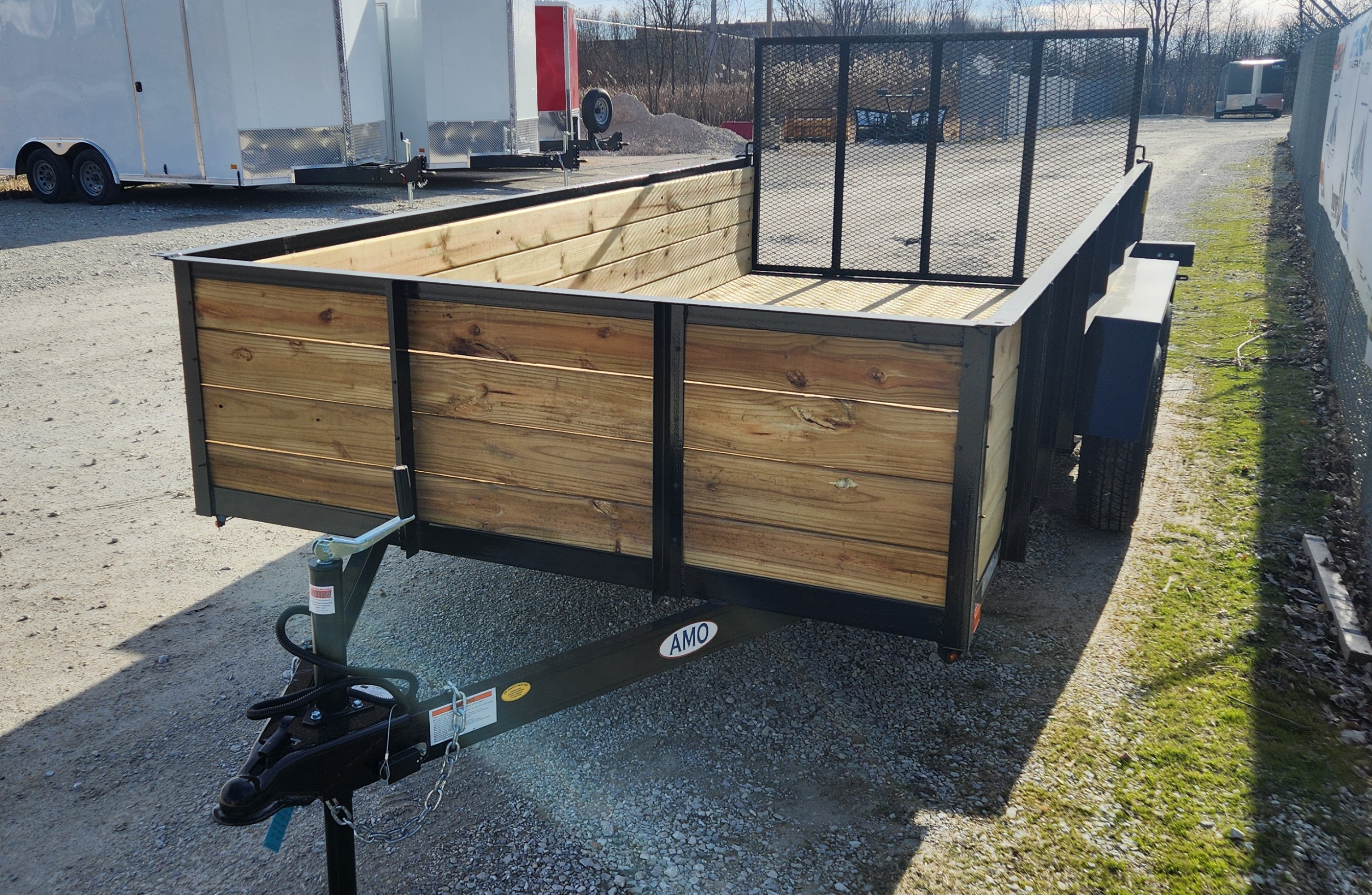 AMO 76" X 14' Tandem Axle Steel Utility Trailer with Ramp Gate and 24 ...