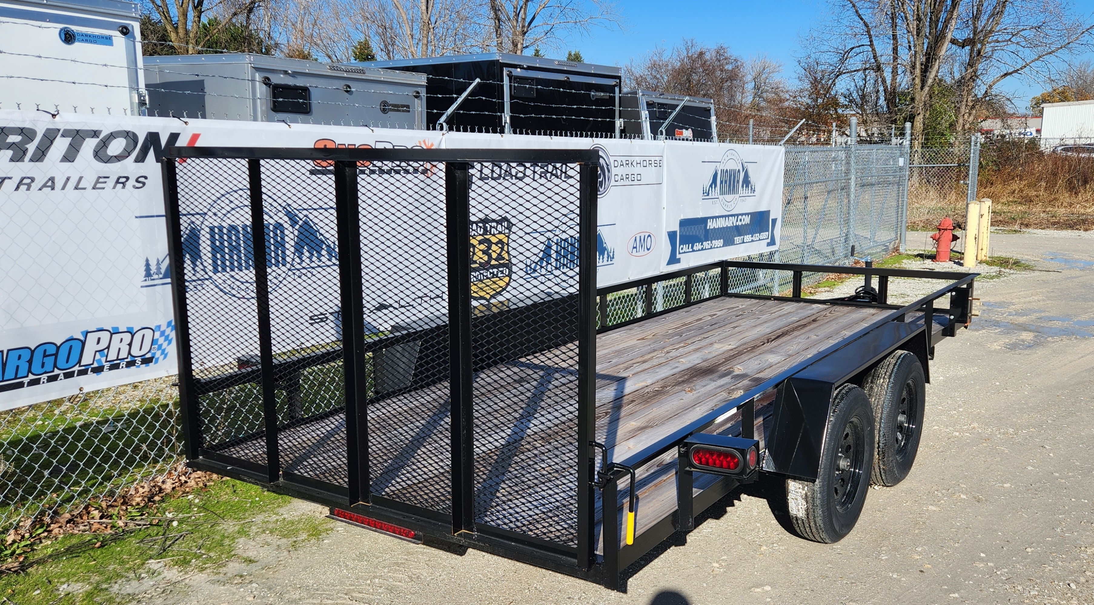 AMO 76" X 16' Steel Tandem Axle Utility Trailer with Ramp Gate and 12 ...