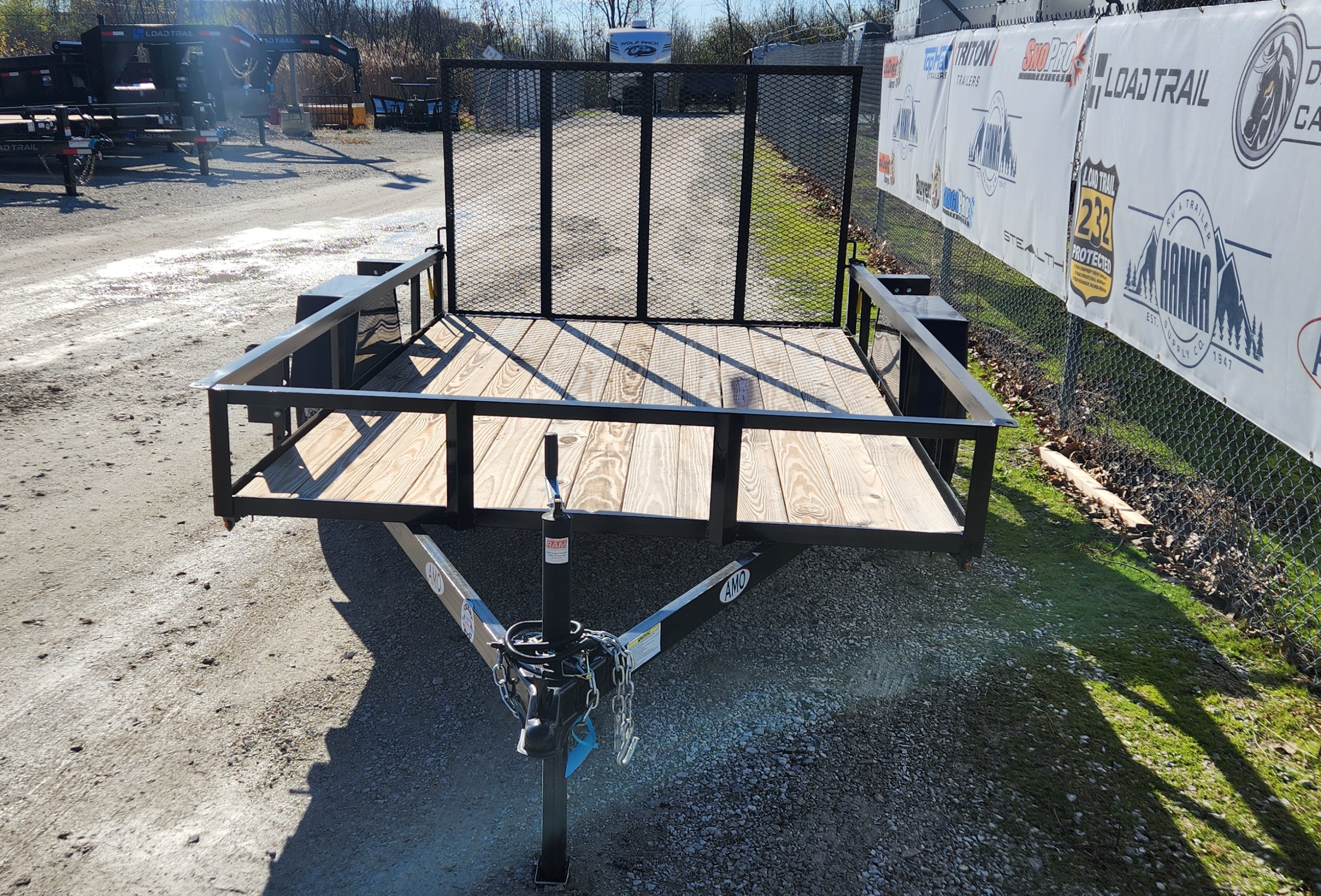 AMO 76" X 10' Steel Utility Trailer with Ramp Gate and 12" High Side ...