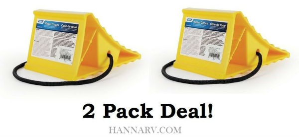 Camco Wheel Chock with Rope 2 Pack - 44472 | Hanna Trailer Supply