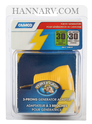 Camco 30 Amp Powergrip Generator Adapter | 55333 | Hanna Trailer Supply