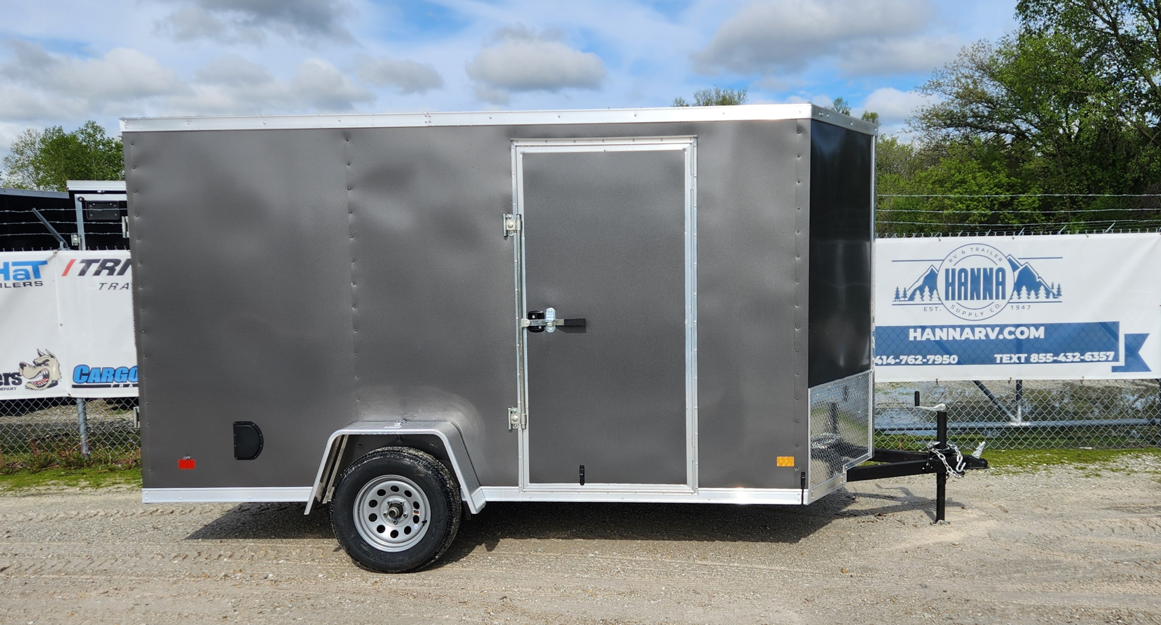 DarkHorse 6X12 Wedge Nose Single Axle Steel Cargo Trailer with Ramp ...