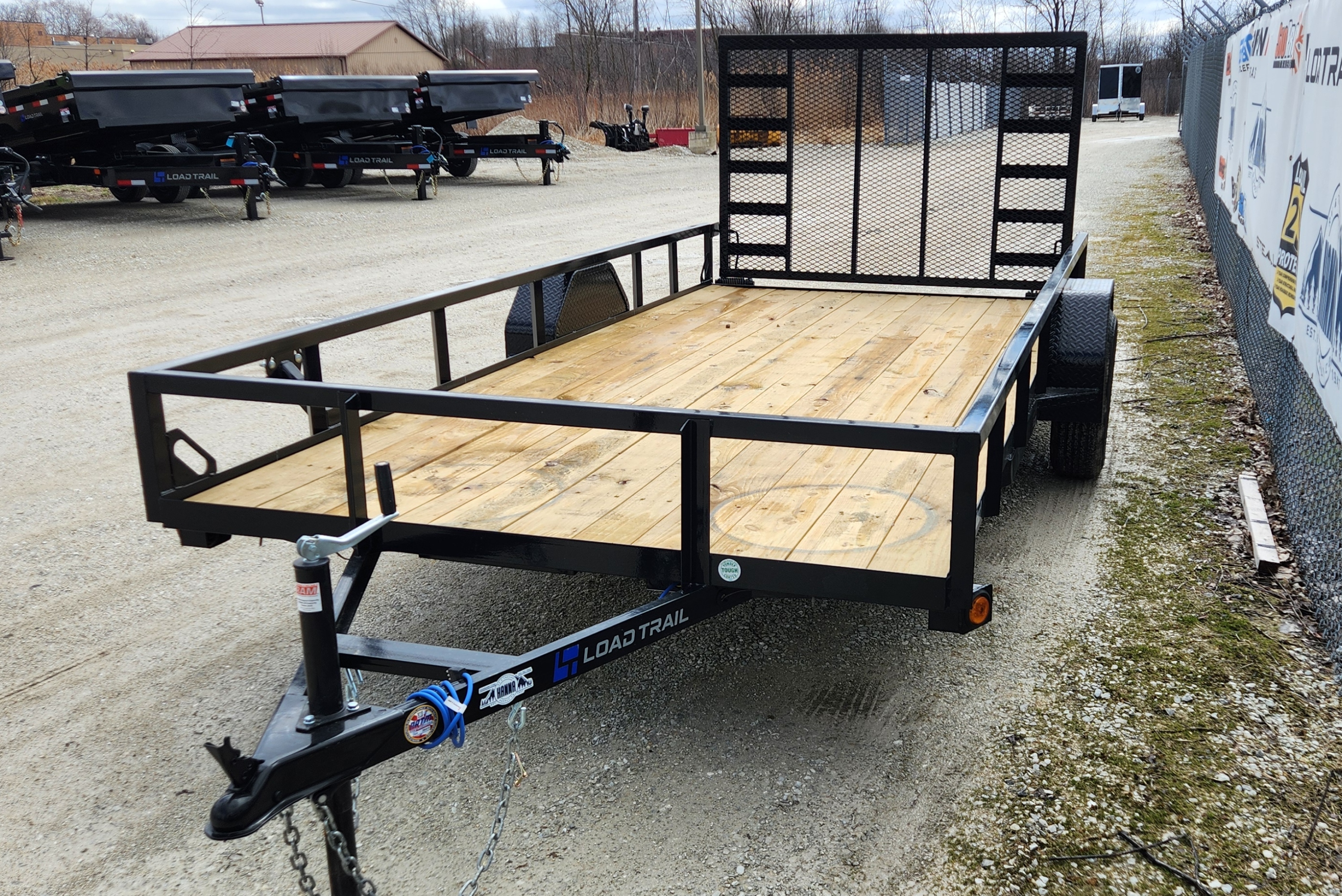 Load Trail 83" X12' Single Axle Steel Angle Frame Utility Trailer with ...