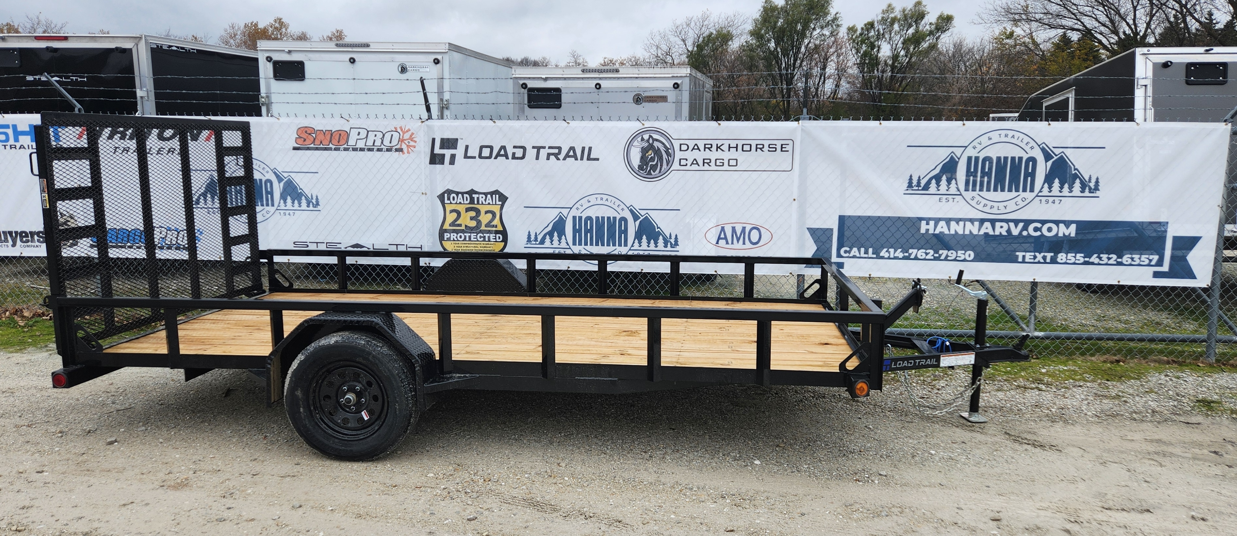 Load Trail 83" X14' Single Axle Steel Angle Frame Utility Trailer with ...