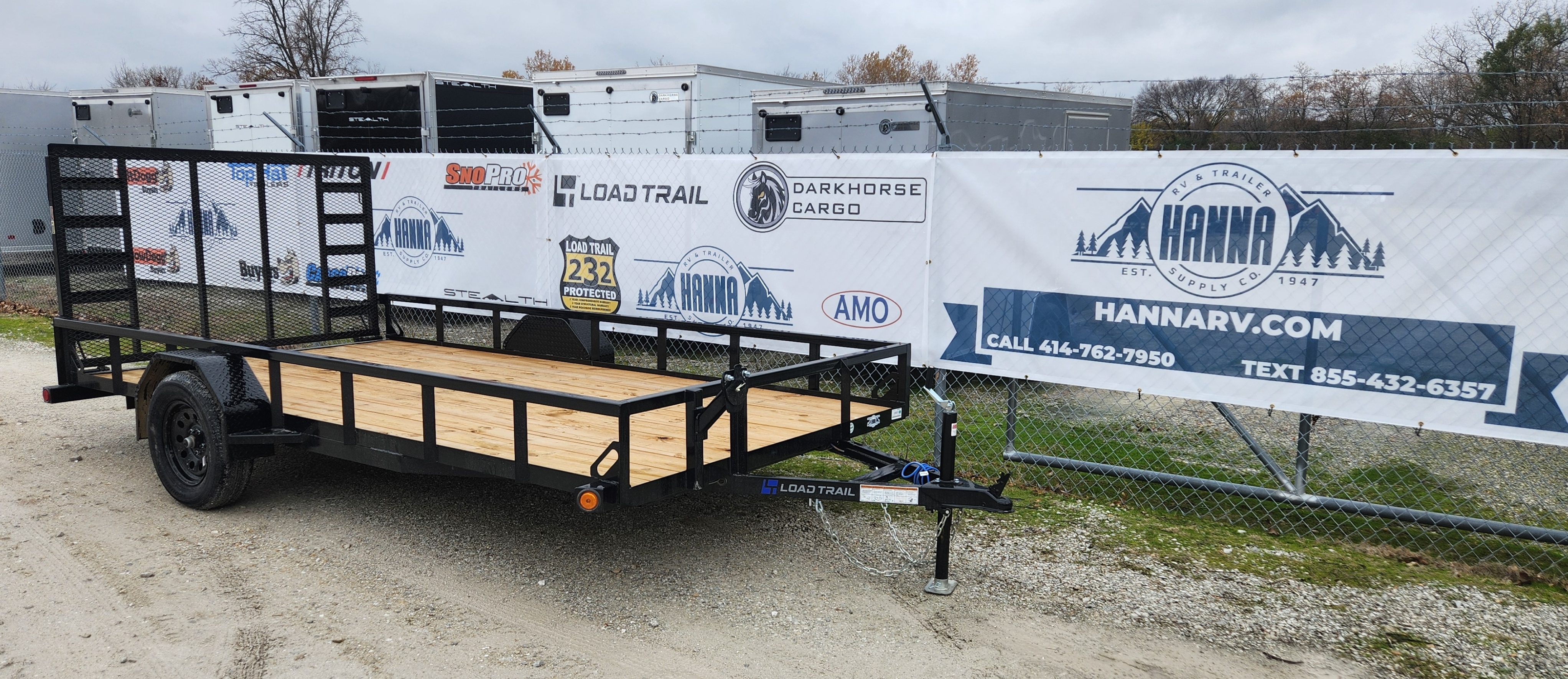 Load Trail 83" X14' Single Axle Steel Angle Frame Utility Trailer with ...