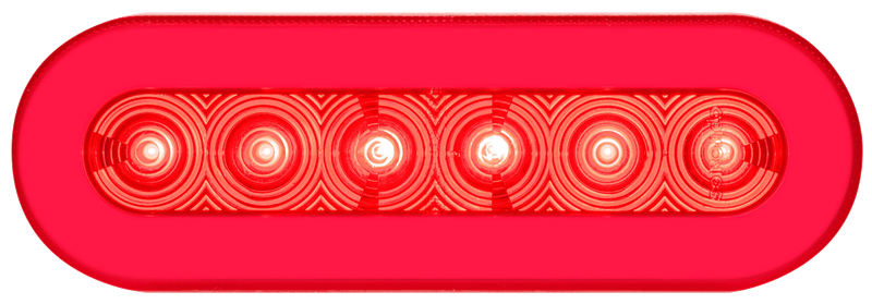 Optronics STL-111RBK GLOlight 6 Inch Oval Red LED Stop/Turn/Tail Light ...