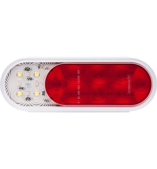 Optronics STL211RB Red 6in Oval LED S/T/T Light w/Built-in Back-up ...