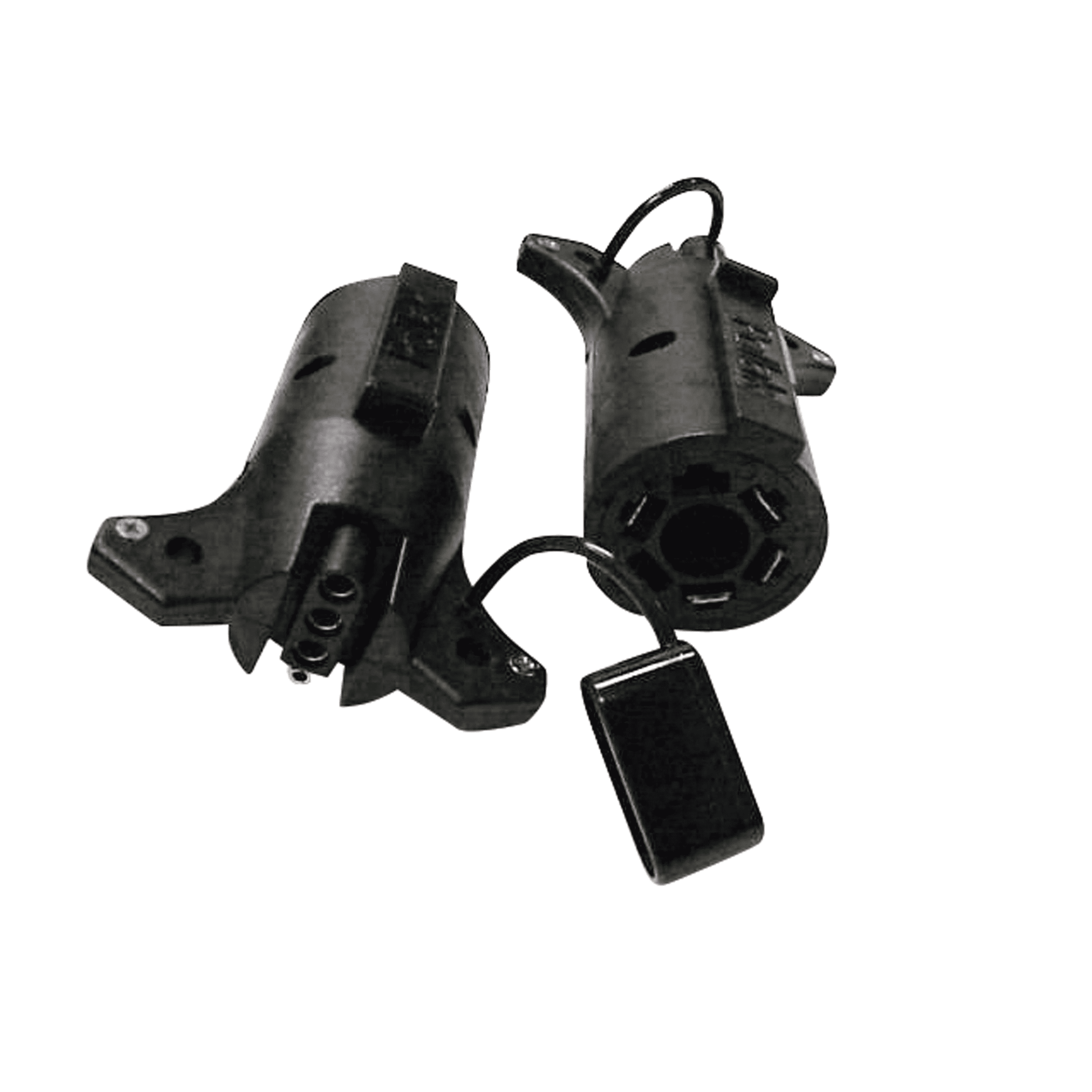 Pollak 12-716EP 7-Way Blade to 4-Way Flat RV Trailer Connector Adapter ...