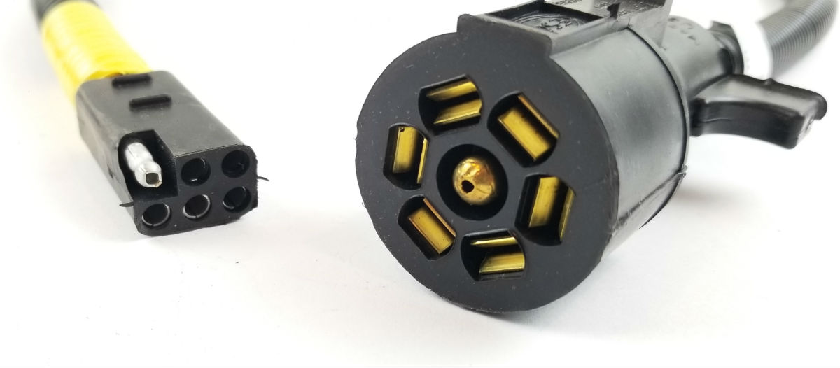 RV Pigtails Inc. 7-Way to 6-Way Camper Trailer Light Adapter Pigtail ...