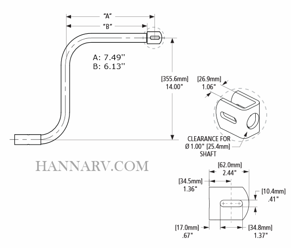 SAF Holland LG0083-01 6 Inch Handle for Dropleg Jack and Heavy Duty ...