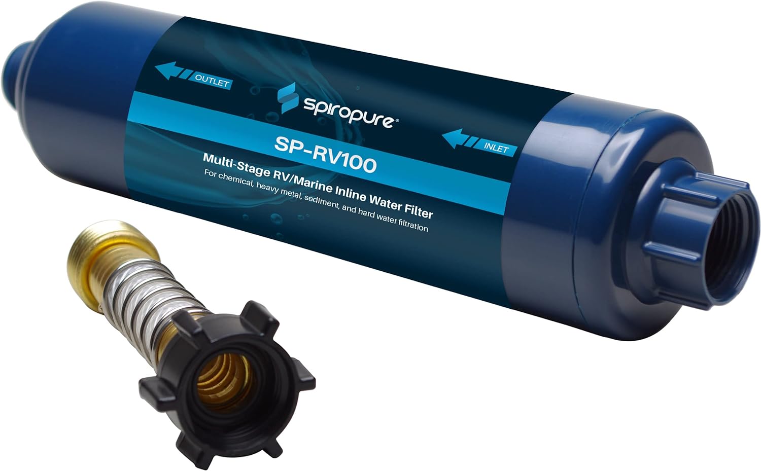 SpiroPure SP-RV100 Multi-Stage RV/Marine Inline Water Filter-Single ...