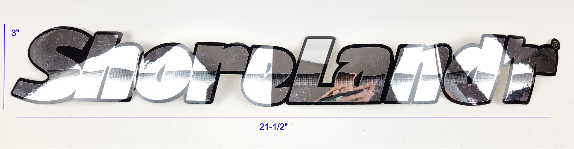 Shorelander 4811483 Trailer Logo Chrome Decal | Hanna Trailer Supply