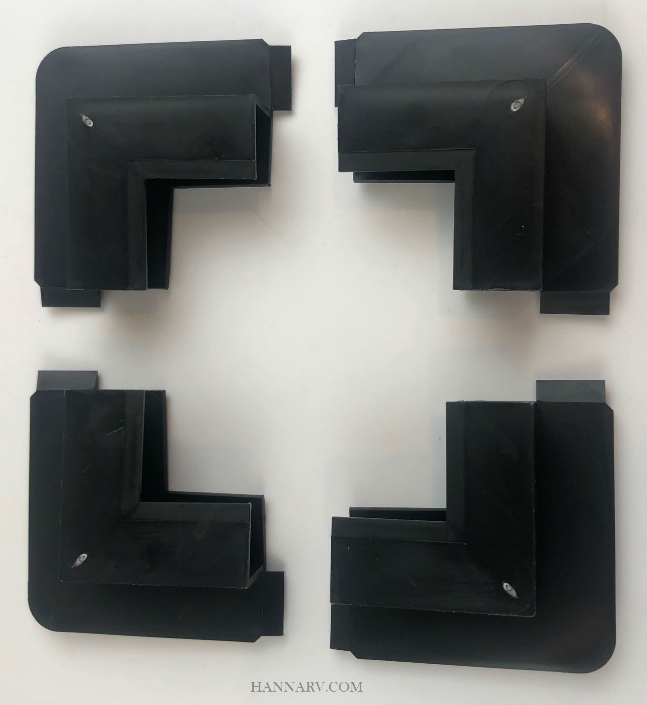 Enclosed Cargo Trailer Door Corners - Black - 4 Pack | Hanna Trailer Supply